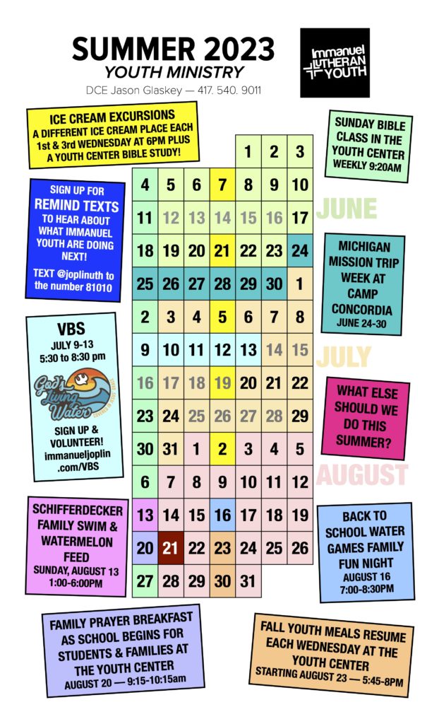 Youth Ministry – Immanuel Lutheran Church LCMS